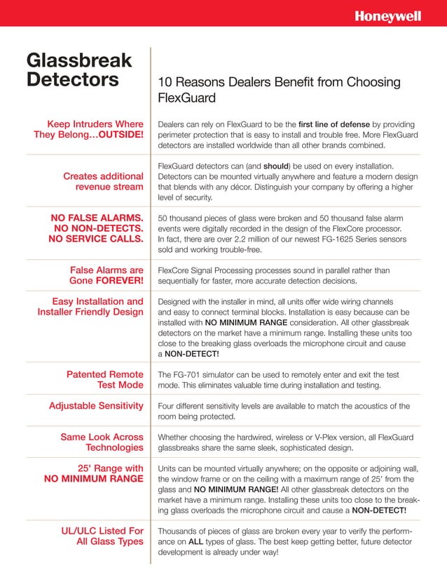 Honeywell glass-break-overview | PDF | Home Security | Home & Garden
