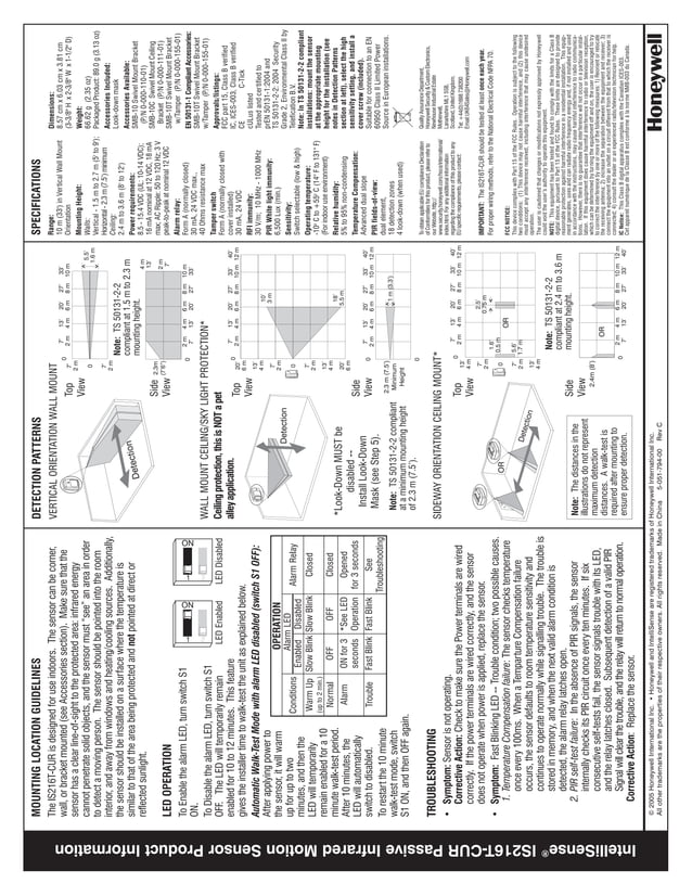 Honeywell is216t-cur-install-guide | PDF