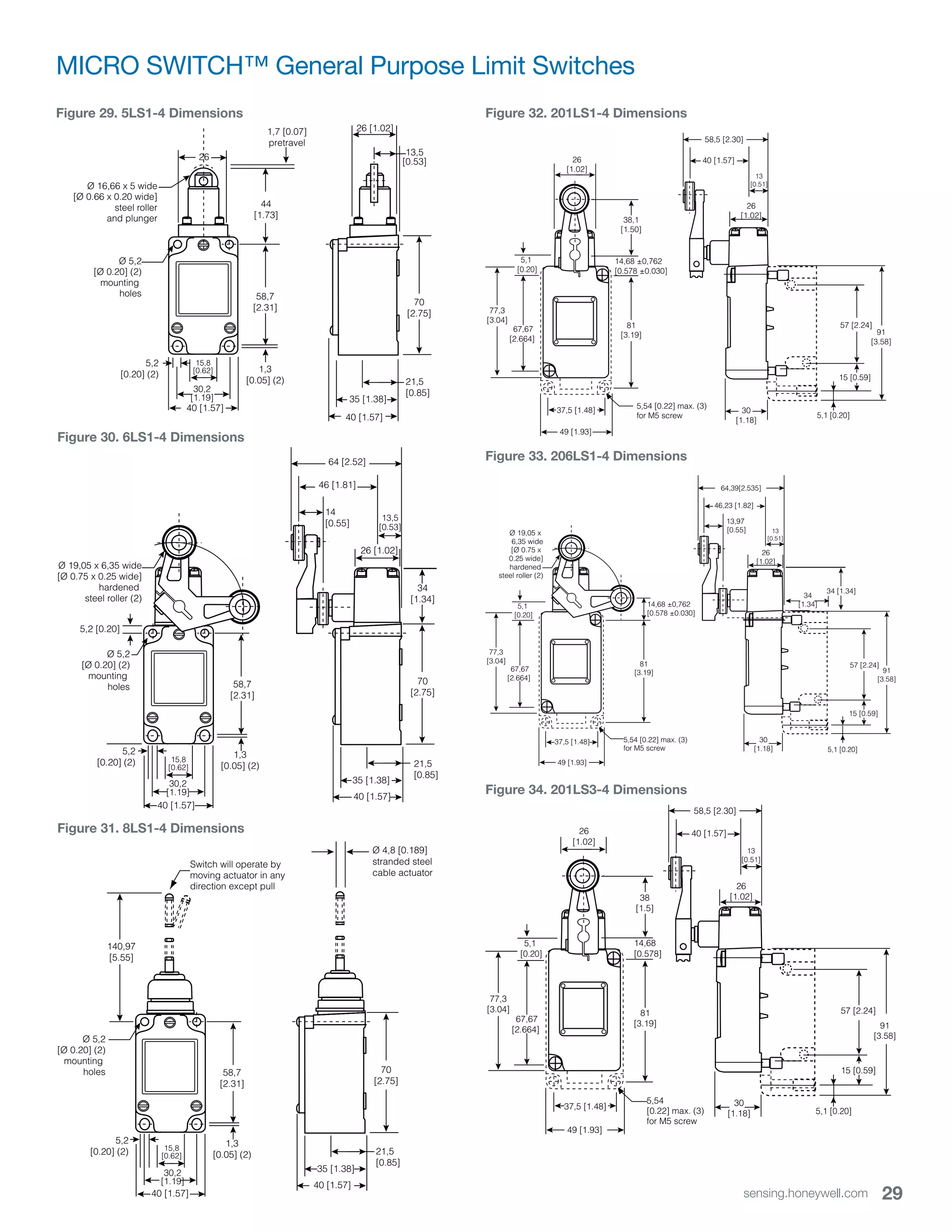 Honeywell sensing-micro-switch-ls-product-sheet-00-1222003 | PDF