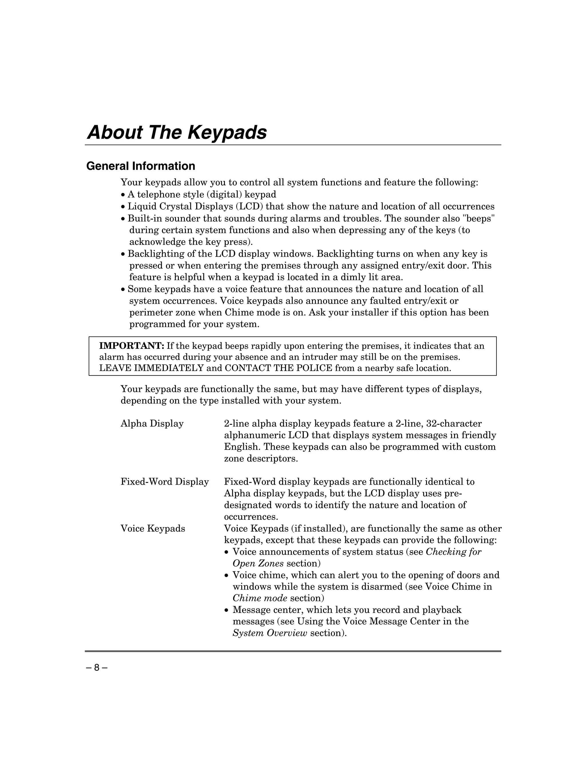Honeywell Vista 21IP User Guide | PDF