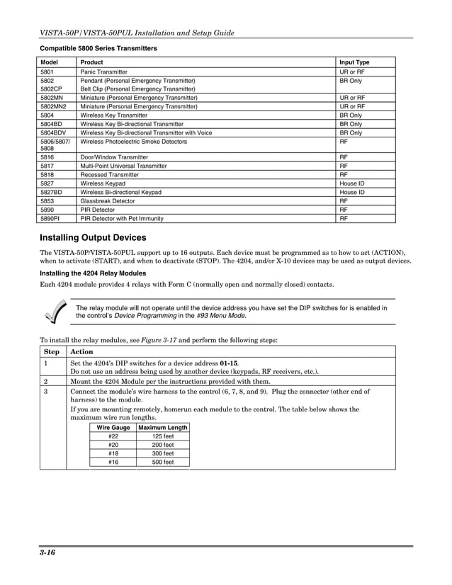 Honeywell vista-50p-install-guide | PDF