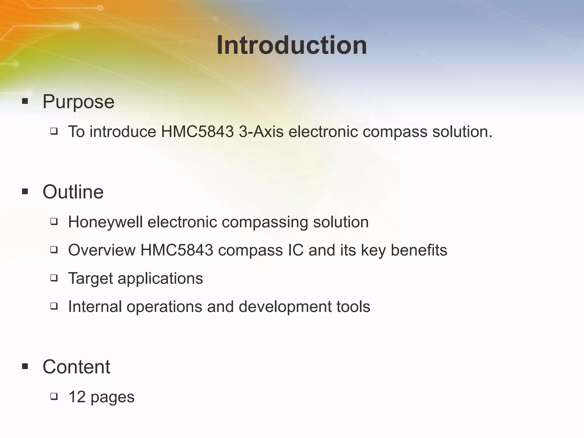 HMC5843 3-Axis Electronic Compass | PPT
