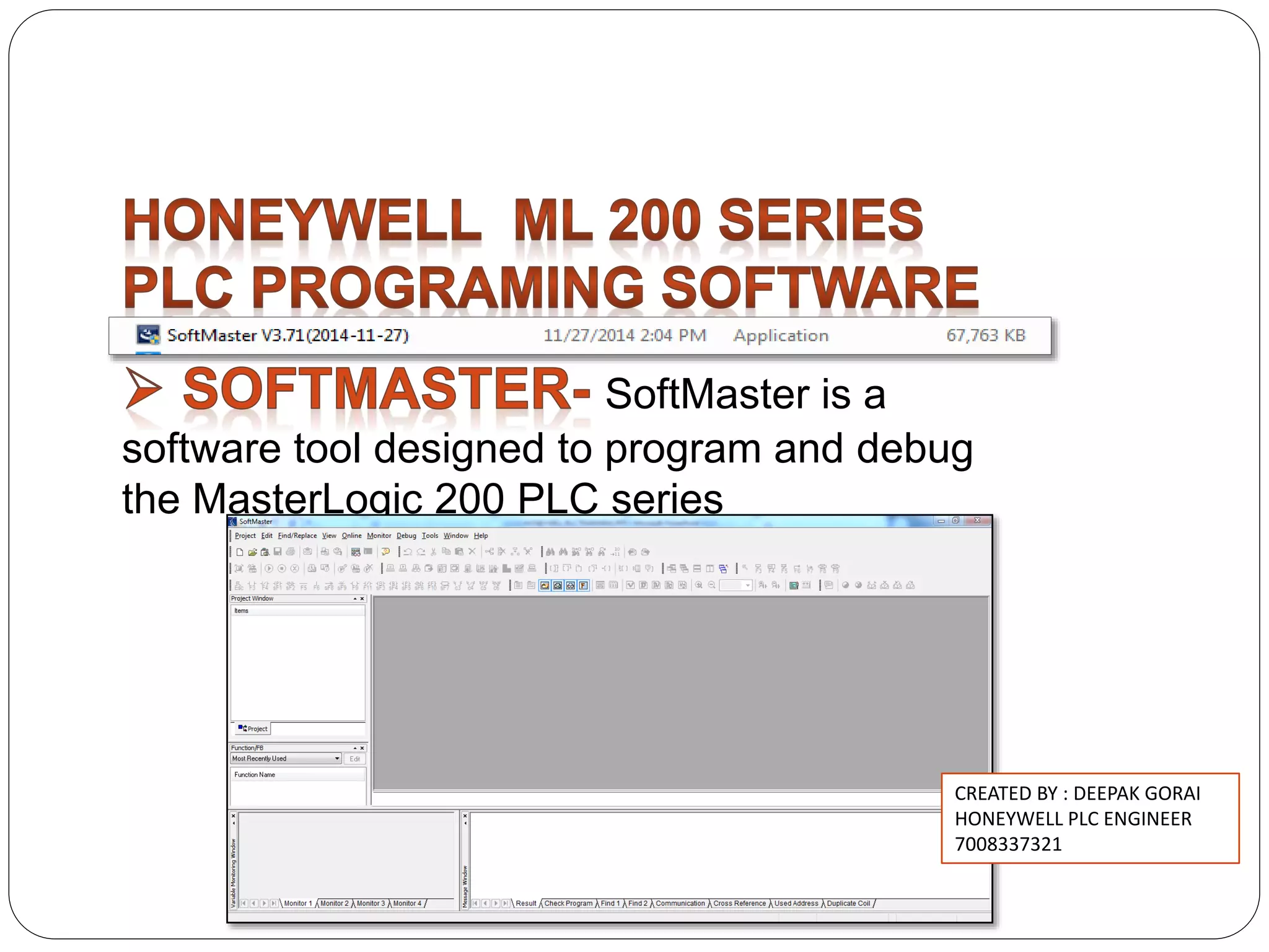 Honeywell PLC TRAINING GUIDE created by deepak gorai | PPTX
