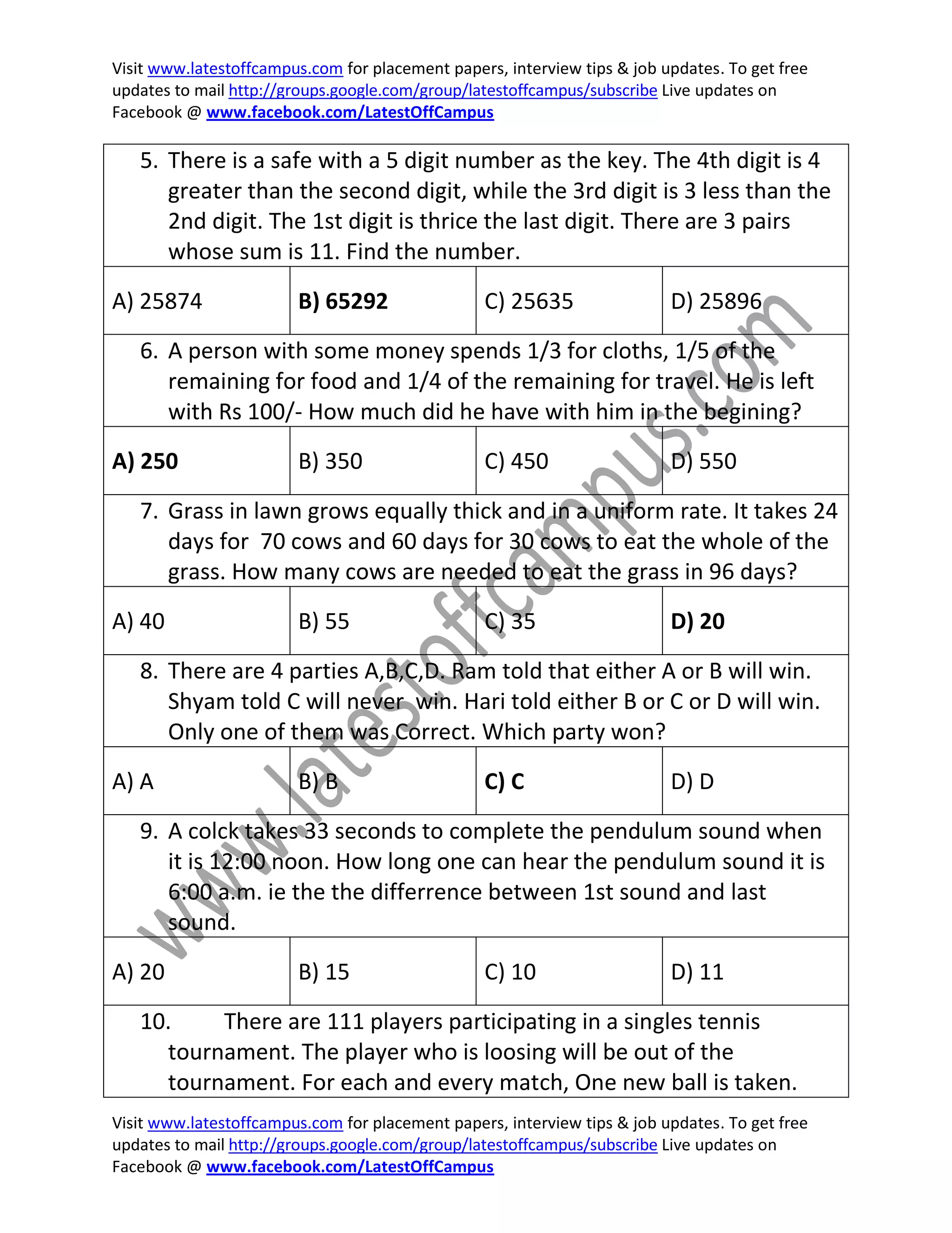 Honeywell practice problems aptitude | PDF