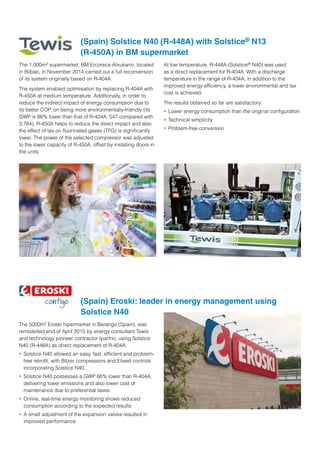 Honeywell Solstice® N40 Comparisons to R-404A | PDF