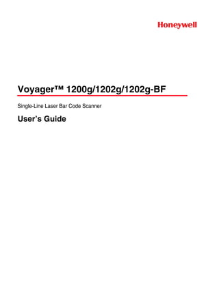 허니웰스캐너 Honeywell Voyager1202g 1D 무선바코드스캐너 매뉴얼 | PDF