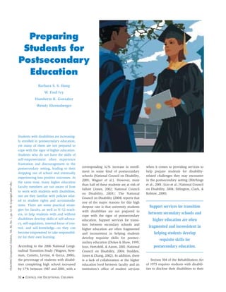 Preparing Students for Postsecondary Education | PDF