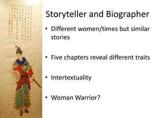 Hong kingston's The Woman Warrior : Culture and Talk-stories | PPTX ...