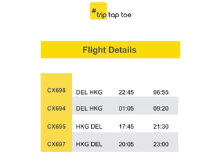 Hong Kong Holiday Packages - Trip Tap Toe | PDF