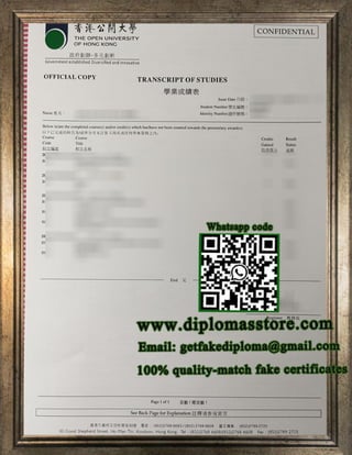 Open University of Hong Kong transcript, OUHK certificate | PDF