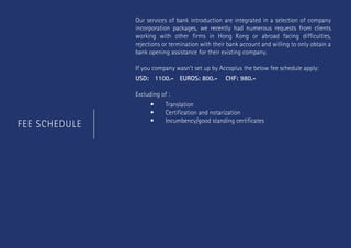 Bank Introduction Services 2014 - Hong Kong | PDF