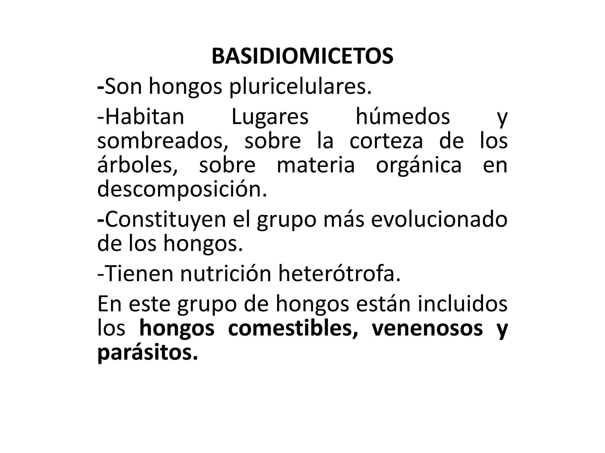 REINO FUNGI O DE LOS HONGOS | PPT