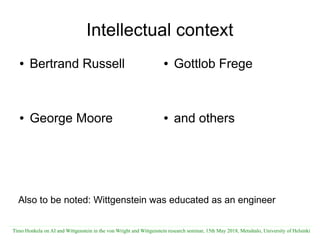 Timo Honkela: From early to later Wittgenstein and Artificial Intelligence | PPT