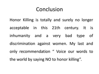 Honor Killing 3 Finished.Pptx [ Autosaved] | PPTX
