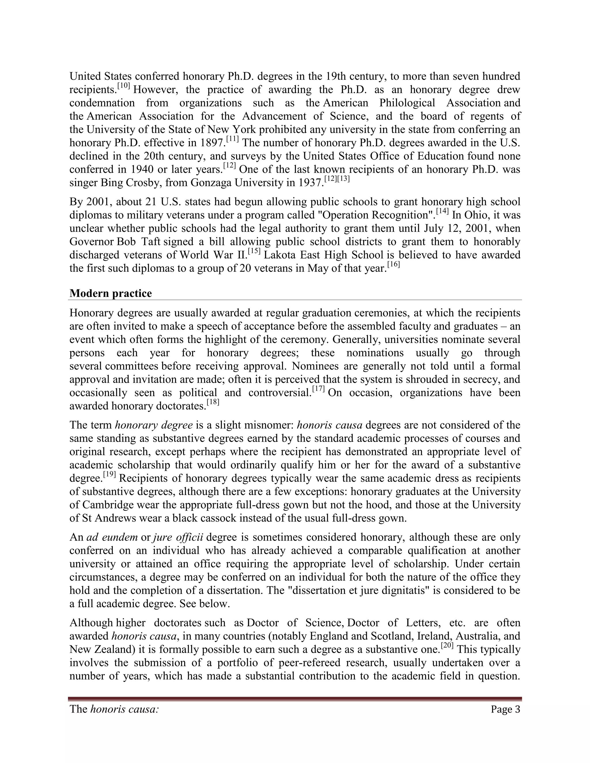 HONORARY DEGREE IS IT AN ACADEMIC DEGREE | PDF