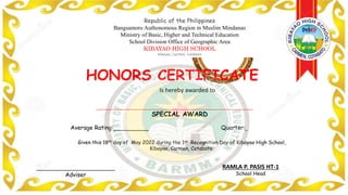 honor certificate for grade 7,8,9,10.pptx