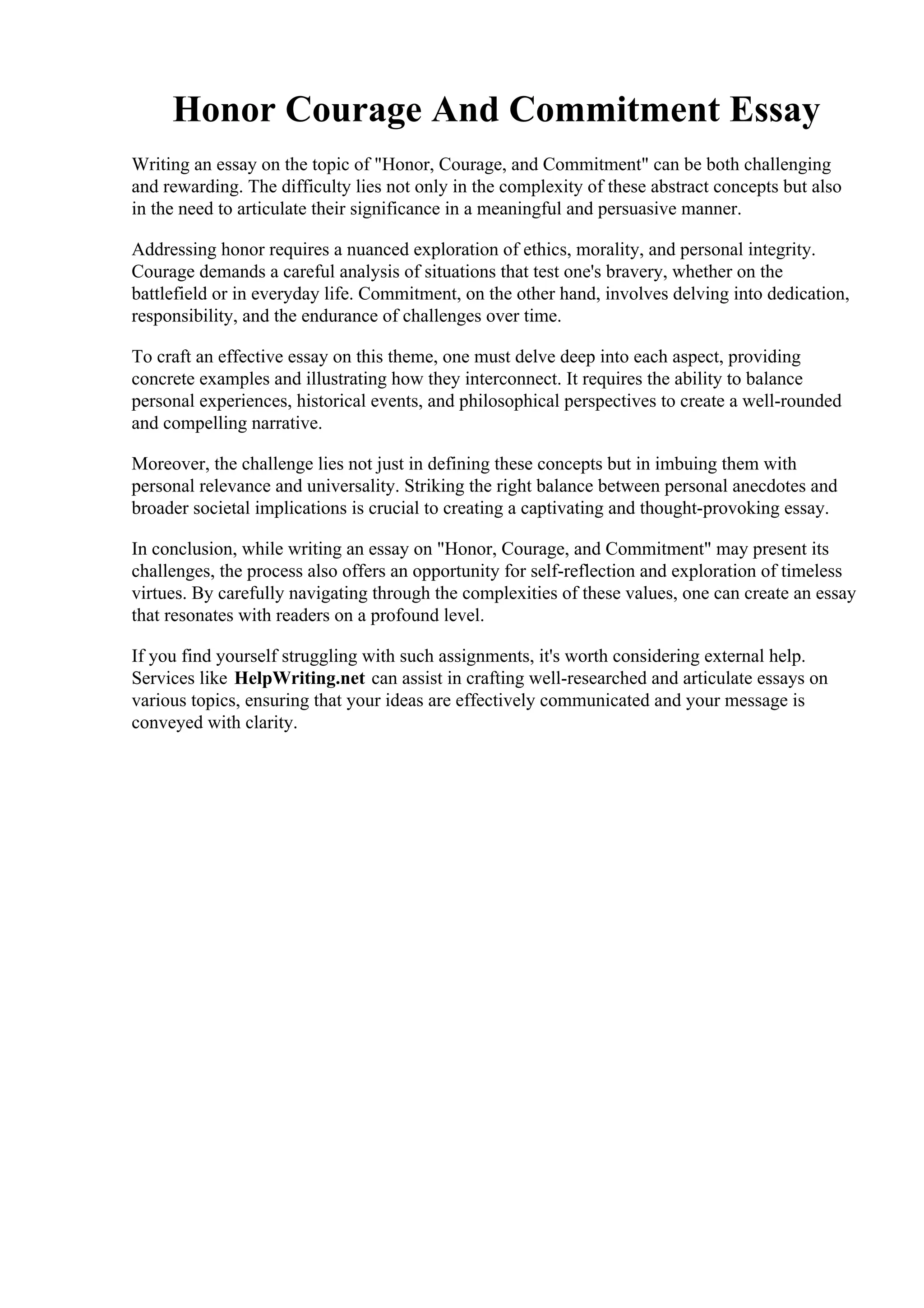 Honor Courage And Commitment Essay.pdf