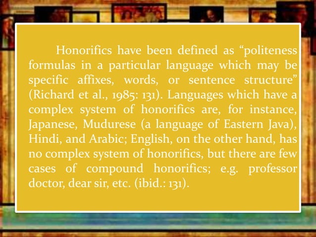 Honorifics (1) by carlo salvador r. catalan | PPT