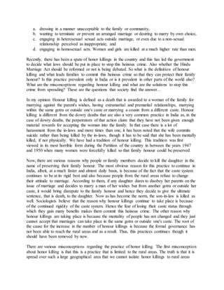 Honor killing in india | PDF