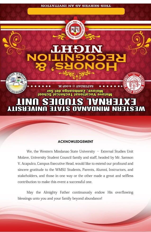 WMSU Honors Night 2016 | PDF