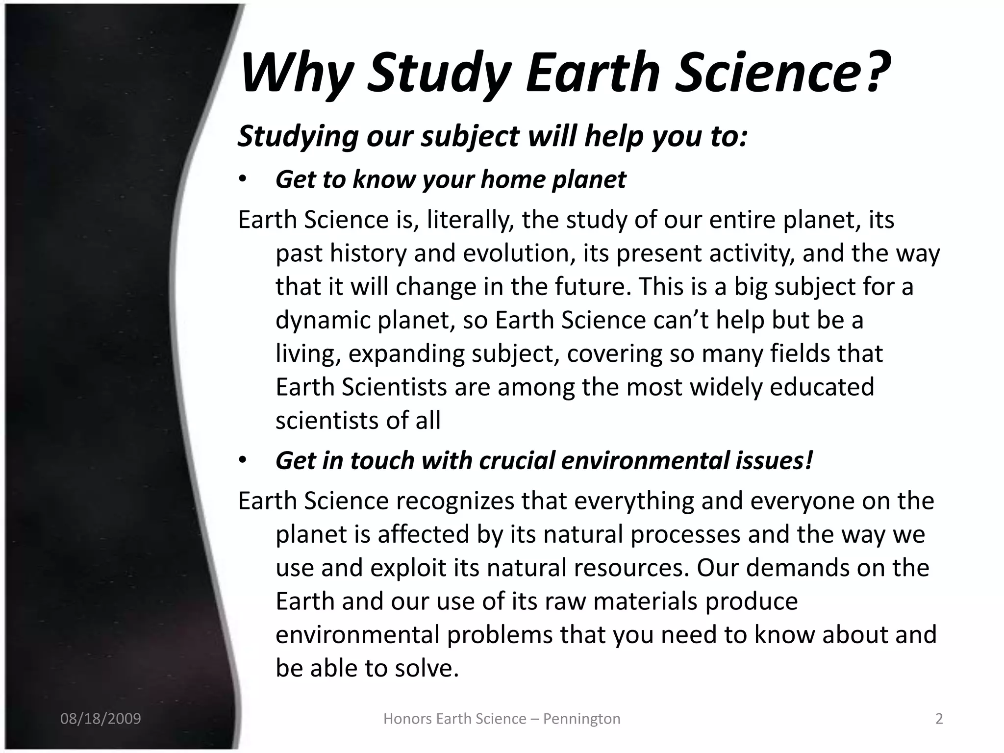 Honors Earth Science Introduction | PPTX