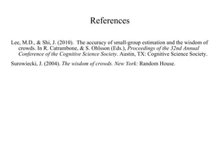 Accuracy of Small-Group Estimation | PPT