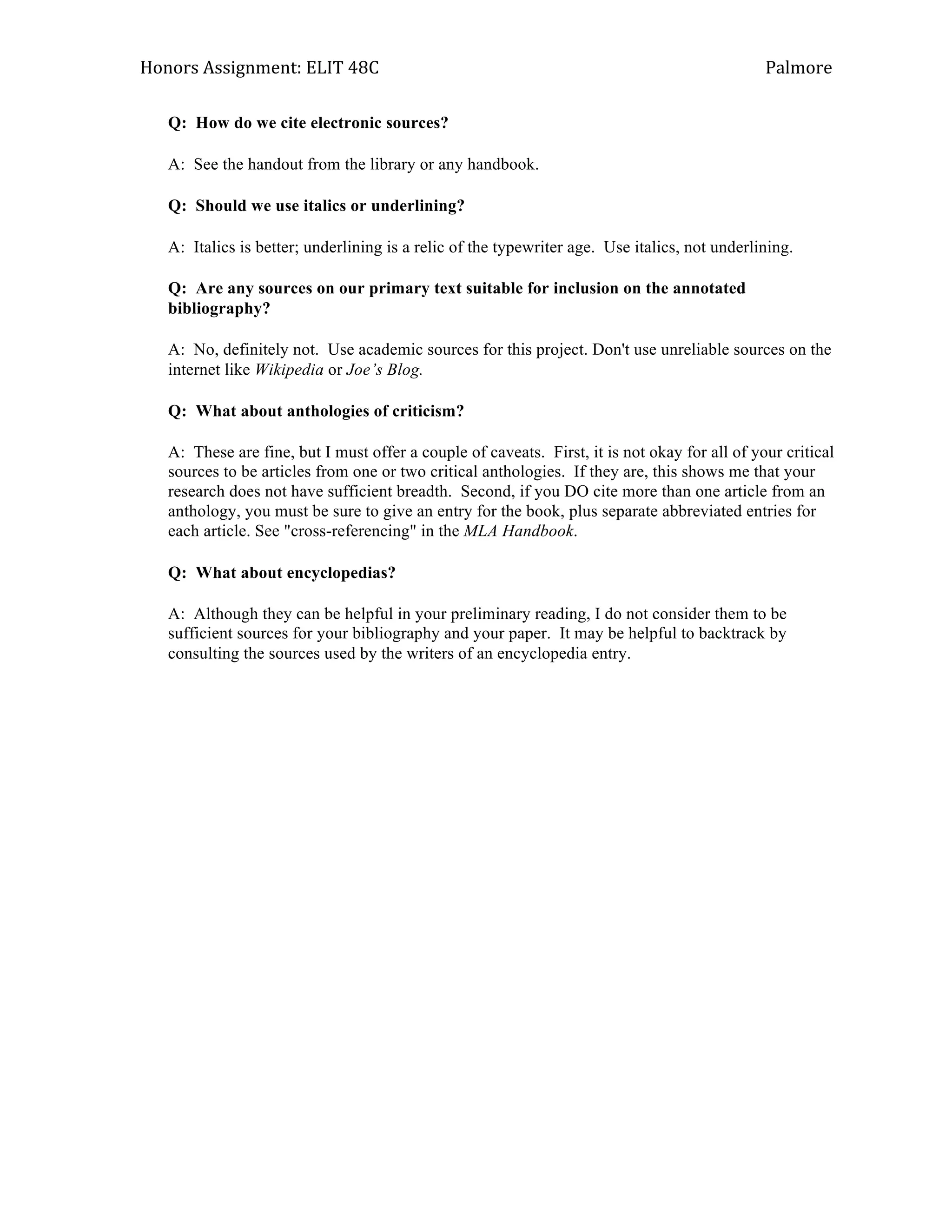 Honors student assignment | PDF
