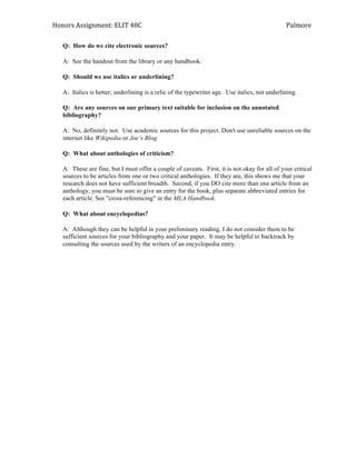 Honors student assignment | PDF