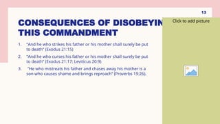 the biblical commandment to honor one’s parents, as stated in Exodus 20 ...