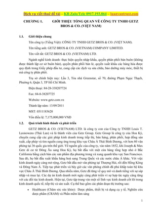 Hoàn thiện chuỗi cung ứng các sản phẩm thiết bị y tế tại Công ty Getz ...