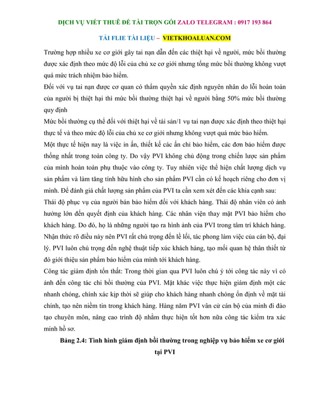 Hoàn Thiện Hoạt Động Marketing Mix Cho Sản Phẩm Bảo Hiểm Xe Cơ Giới Tại Công Ty | DOCX