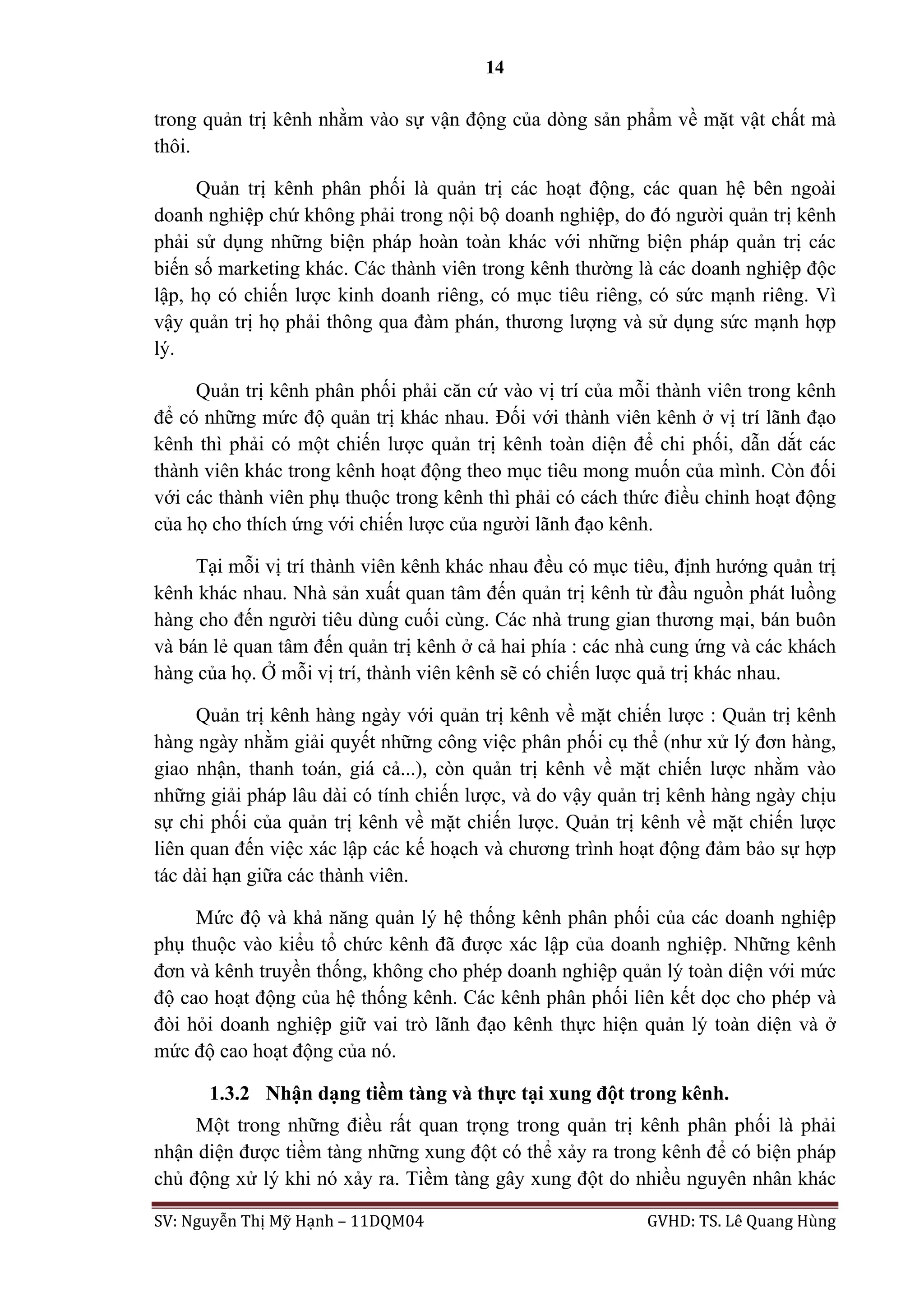 Đề tài hoàn thiện kênh phân phối hàng, ĐIỂM CAO | PDF