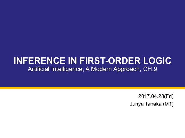 Inference in First-Order Logic | PPTX