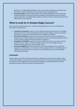 Hoodoo Magic Courses for Modern Practitioners | PDF
