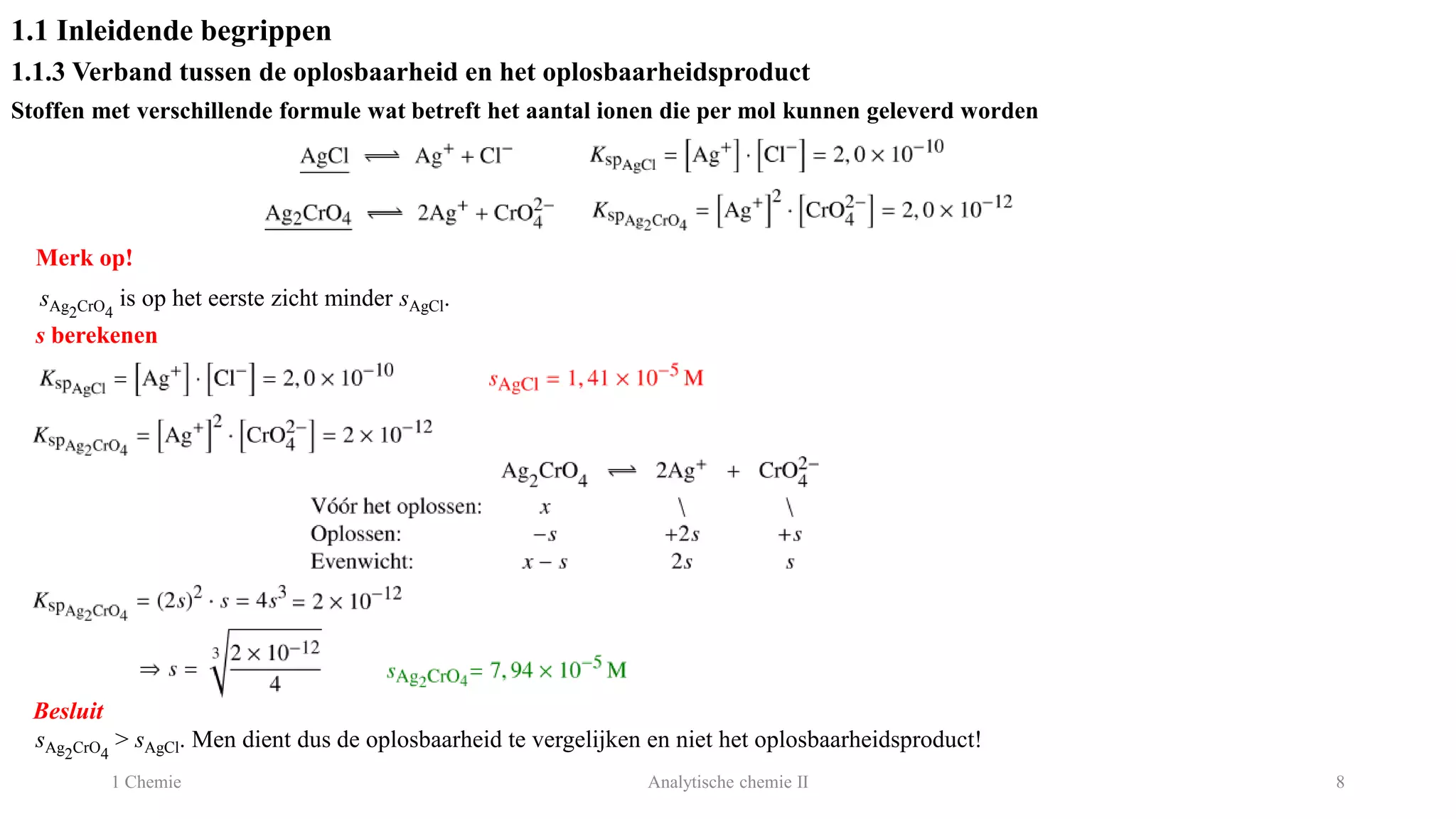 Hoofdstuk1 - Oplosbaarheid en neerslagvorming | PPTX