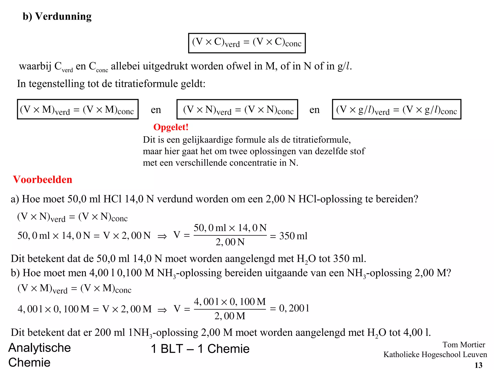 Hoofdstuk 2 - Concentraties van oplossingen | PPT