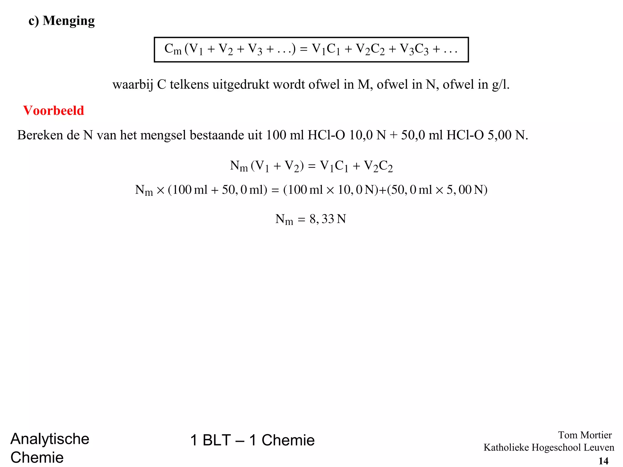 Hoofdstuk 2 - Concentraties van oplossingen | PPT