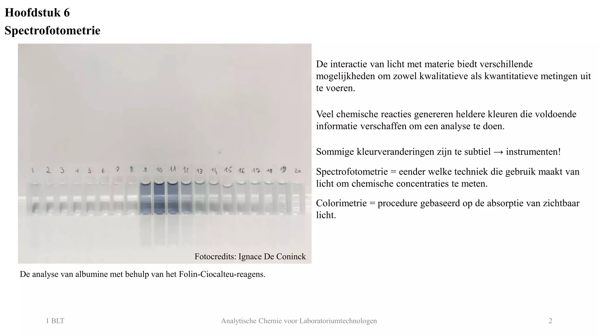 Hoofdstuk 6 - Spectrofotometrie | PPTX