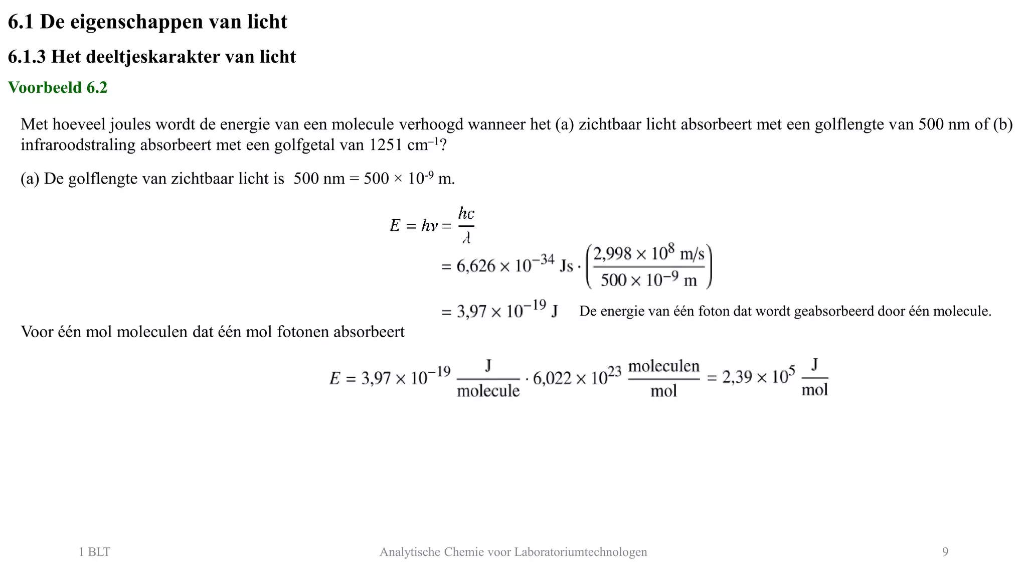 Hoofdstuk 6 - Spectrofotometrie | PPTX