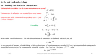 Hoofdstuk 6 - Spectrofotometrie | PPTX