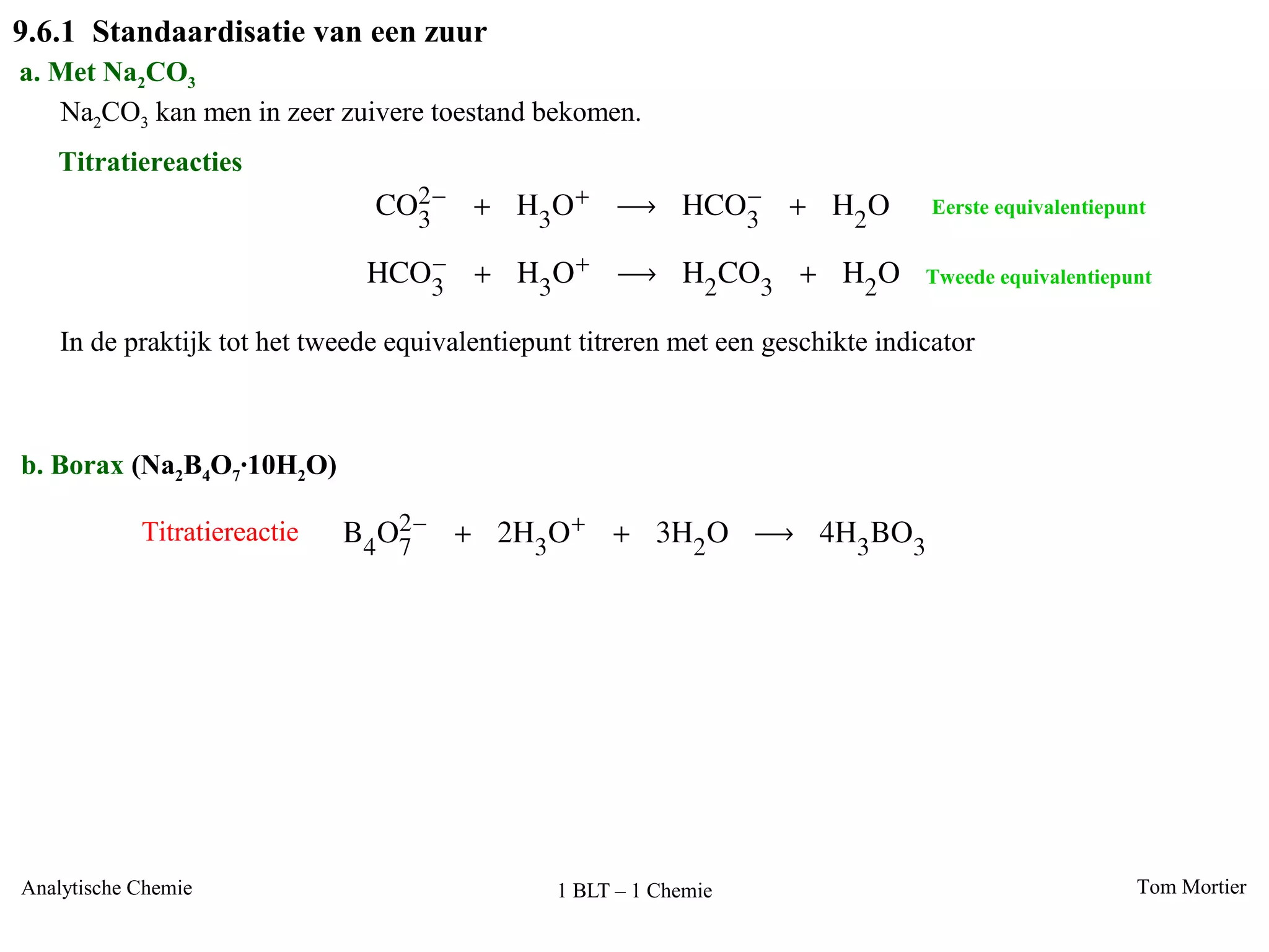 Zuur-base titraties - Deel I | PPT