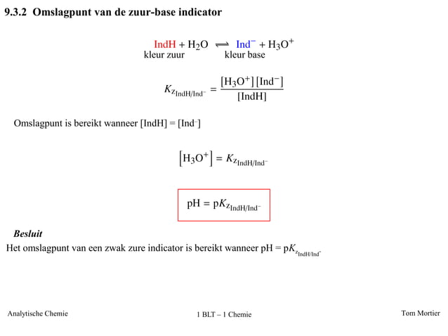 Zuur-base titraties - Deel I | PPT
