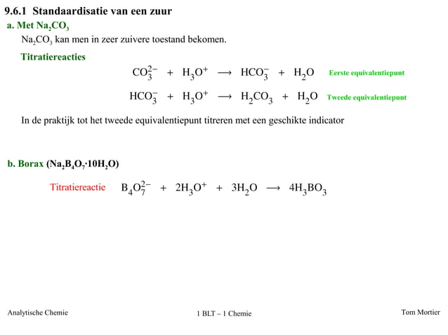 Zuur-base titraties - Deel I | PPT