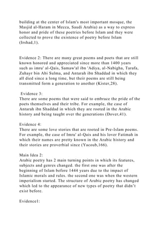 Hook Arabic poetry is more than 1500 years old. It existed befo.docx