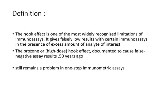 Hook effect | PPTX | Chemistry | Science