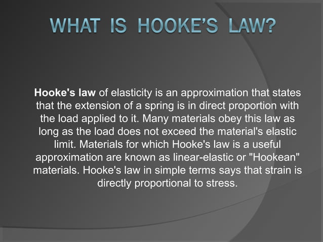 Hooke's law | PPT