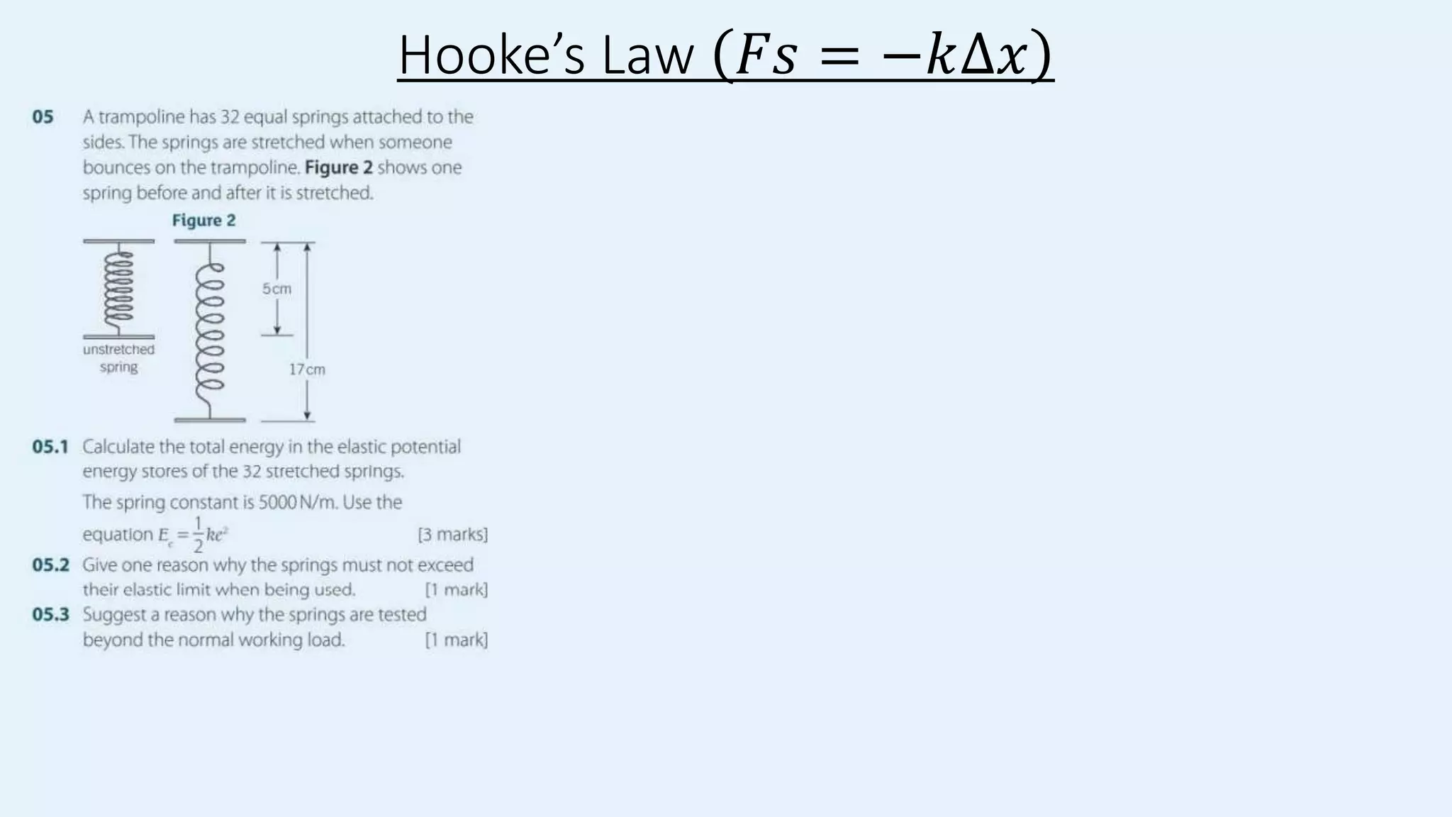 Hooke's law & energy | PPT