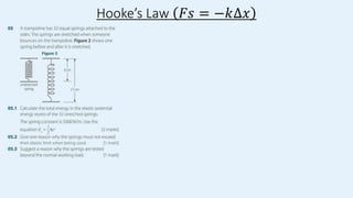 Hooke's law & energy | PPT