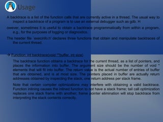 Hooking signals and dumping the callstack | PPT
