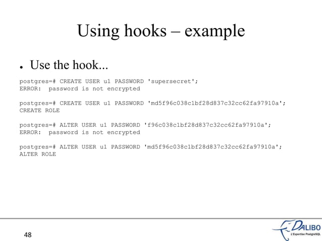Hooks in postgresql by Guillaume Lelarge | PPT